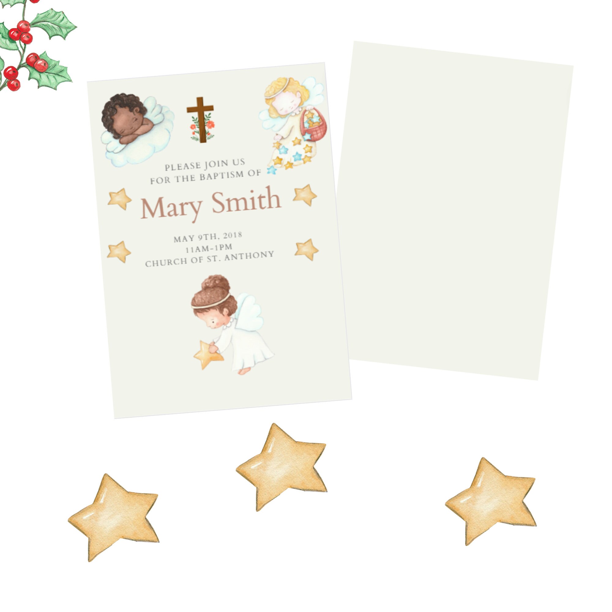 Angel Baptism Invitation,angelic Baptism Invitation,electronic Baptism ...