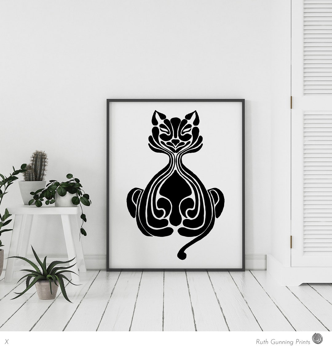 Miow Meow,signed/limited Edition Print,wall Art,hand Drawn,irish Artist ...