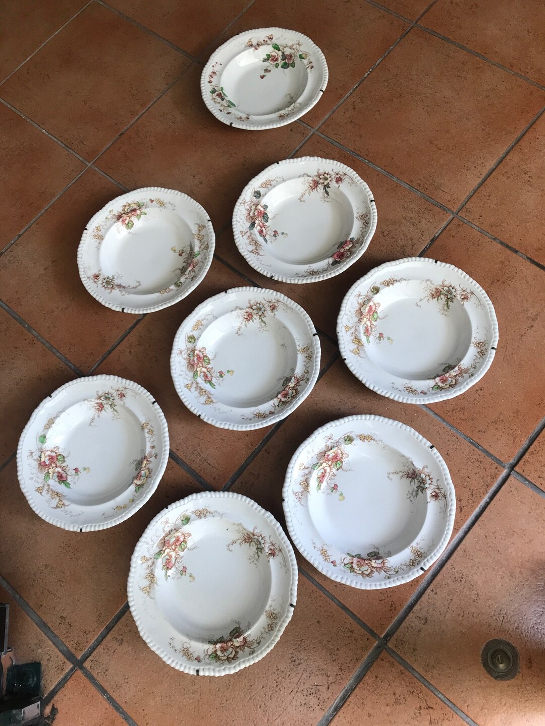 Set of Six Ceramic Plates Florio Palermo Sicily 1800 From Collection ...
