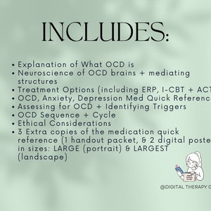 OCD Workbook | OCD Awareness | Fillable Handout| Treatment Guide | ERP | Medications Quick Guide ...