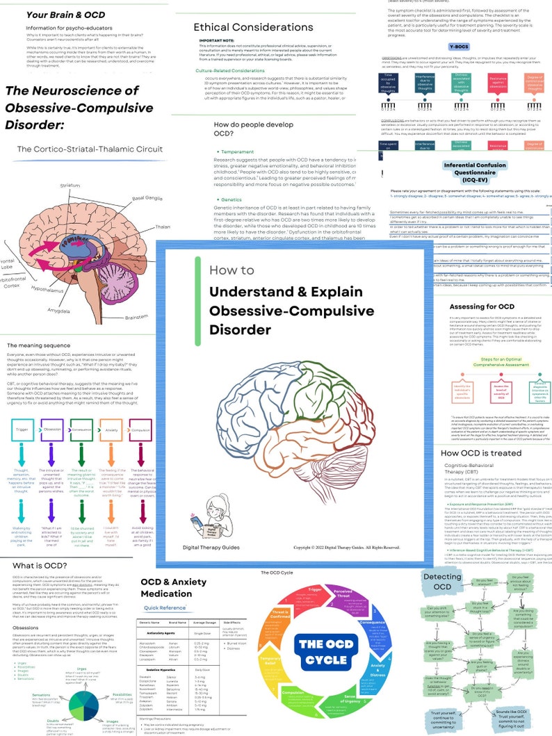OCD Guide & Worksheets | Therapy, Neuroscience (fillable PDF) - Etsy
