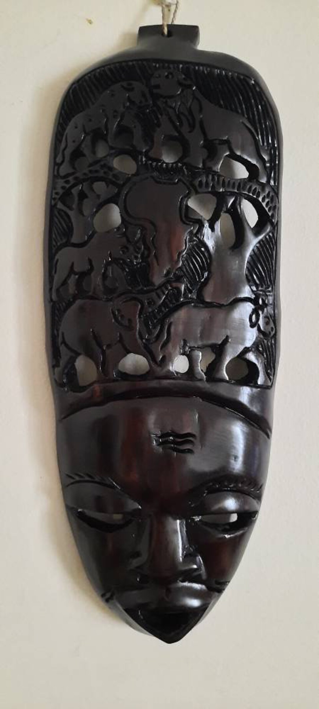 Handcrafted African Wooden Mask for Wall Decor Tribal Art From Zimbabwe ...