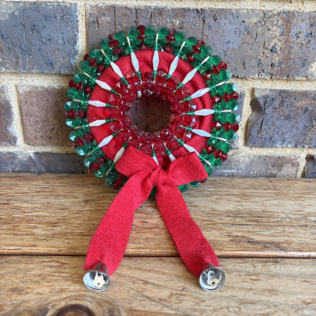 Vintage Handmade Safety Pin Christmas Wreath Decor - Etsy