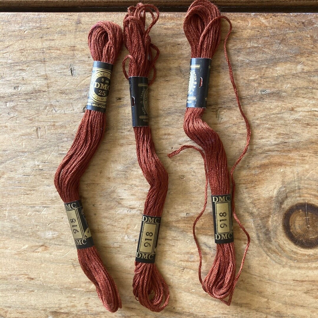 DMC Floss #918 - Dark Red Copper 3 Skeins (#25 8.7yds 6-stranded 100% ...