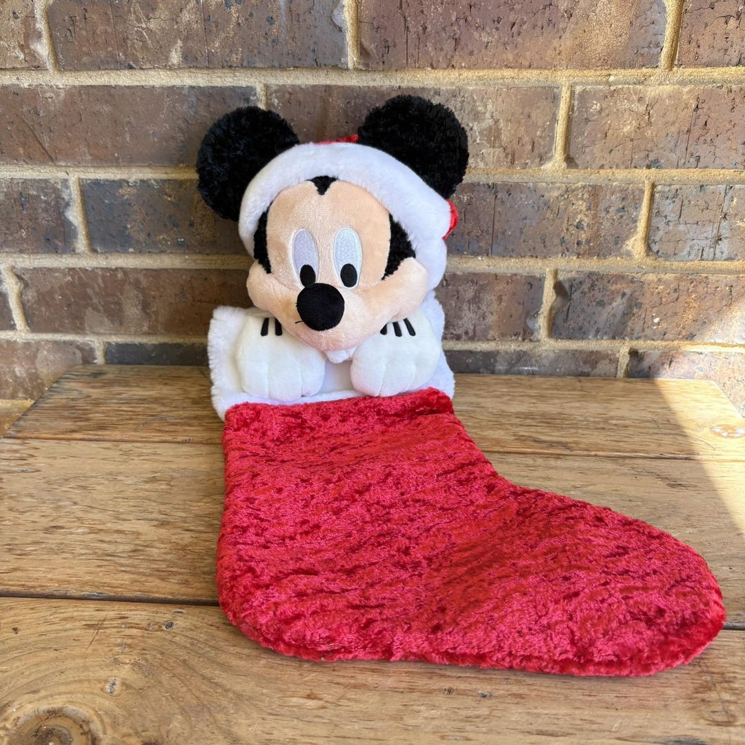 Vintage Walt Disney World Mickey Mouse 3D Plush Christmas Holiday ...