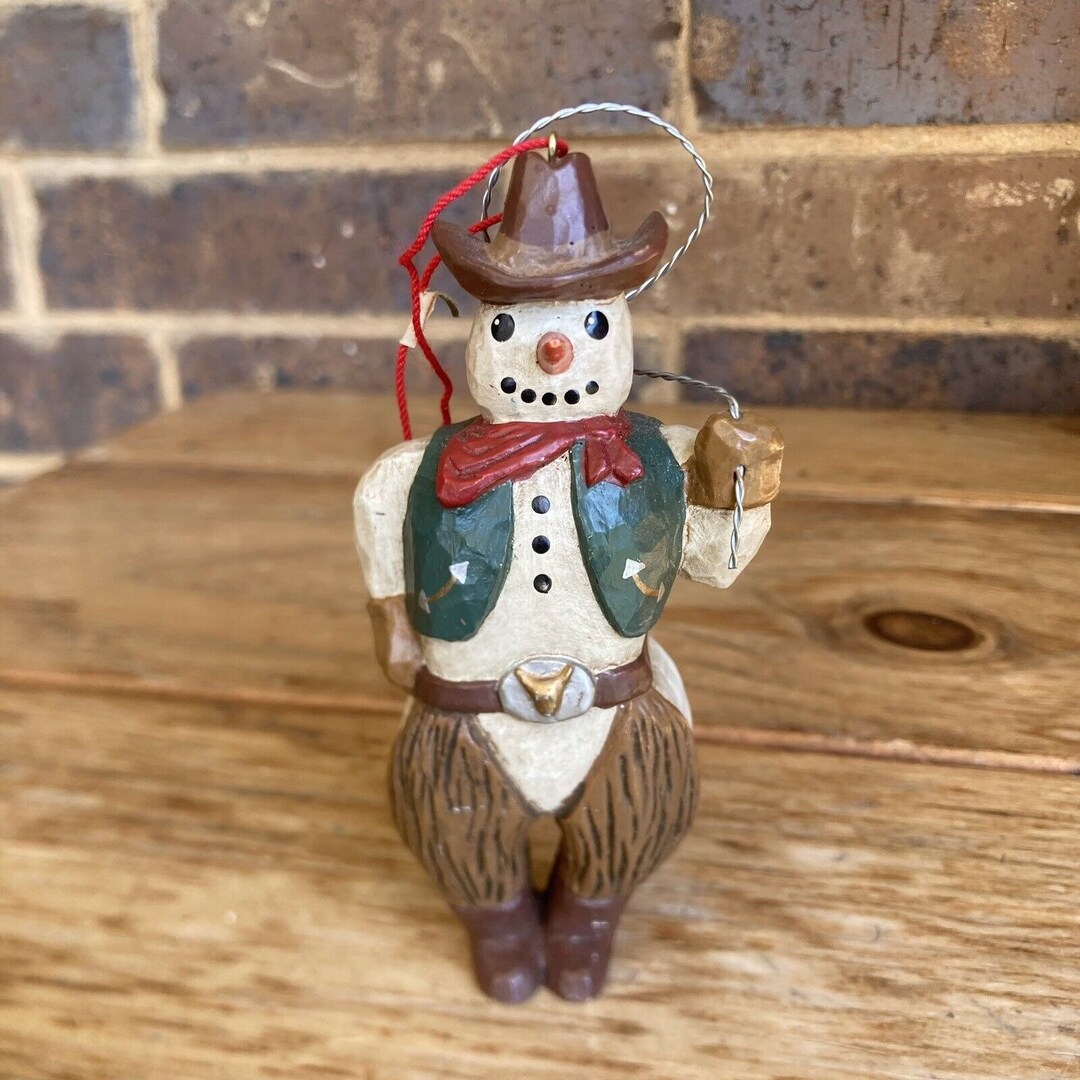 Randy Tate Cowboy Snowman Midwest Canon Falls Figural Christmas ...