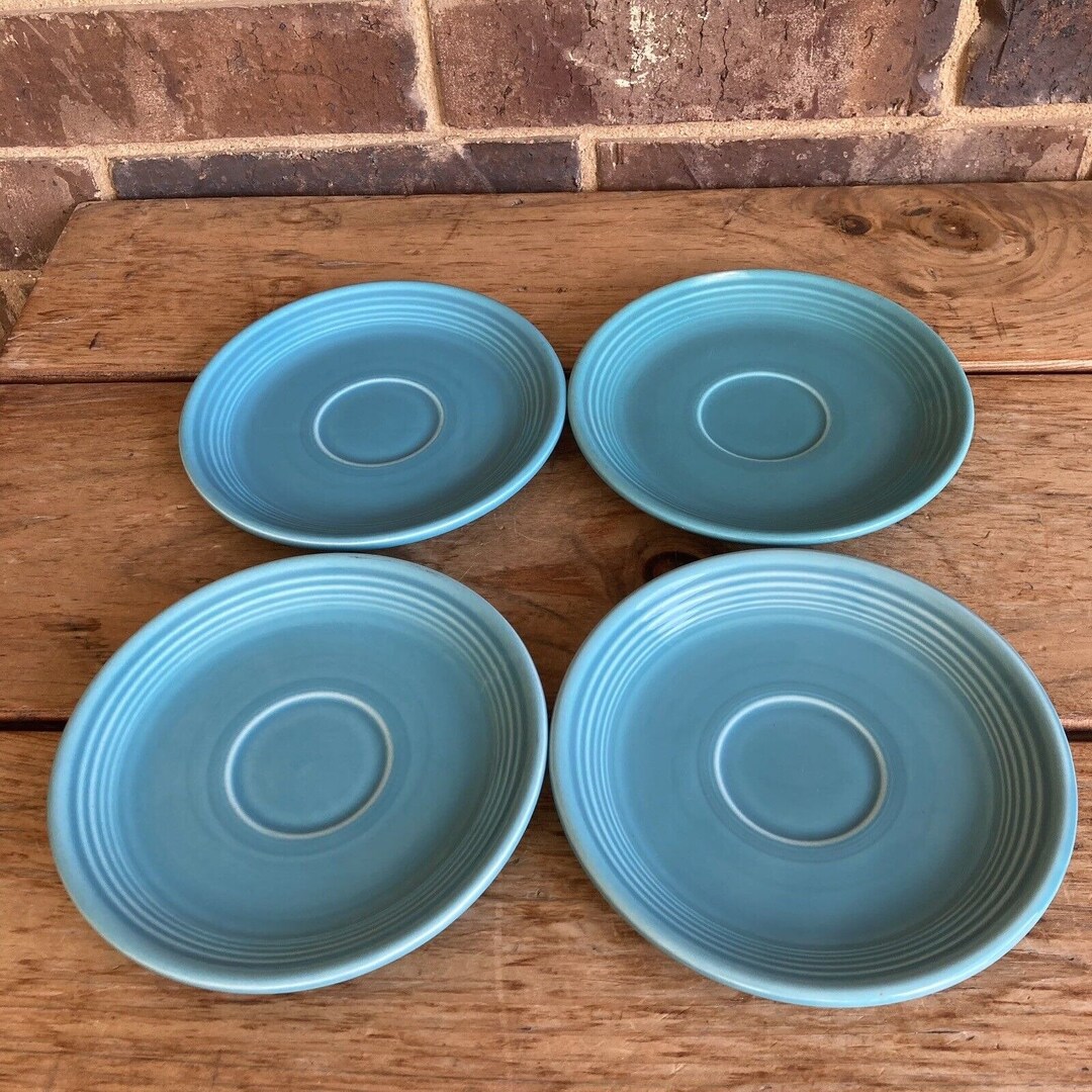 Homer Laughlin Fiestaware Saucers Fiesta Ware 4 Turquoise 6 - Etsy