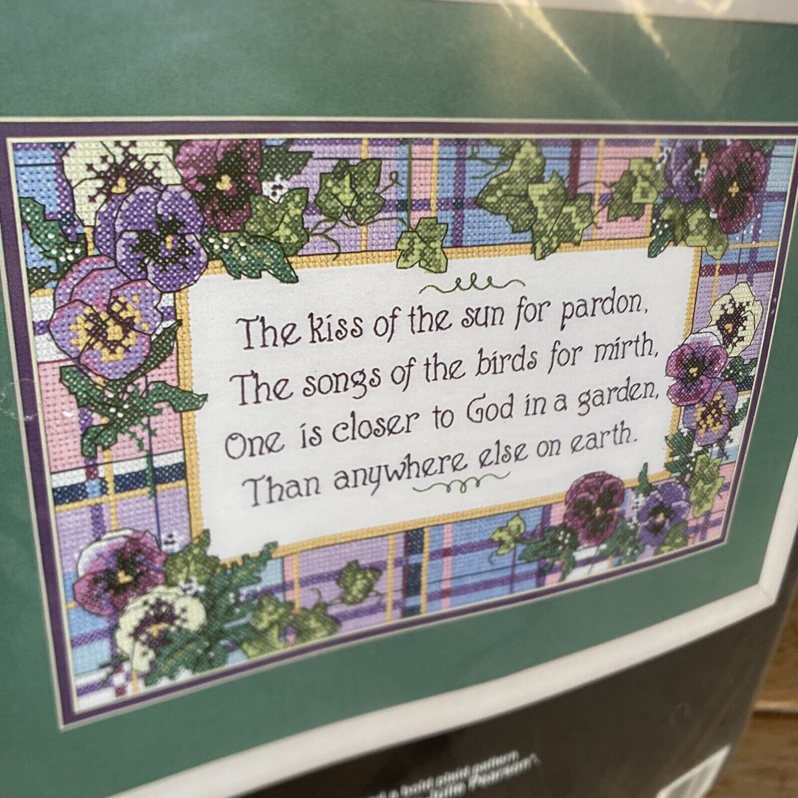 Vintage Dimensions Stamped Cross Stitch Pansies and Plaid 1994 - Etsy