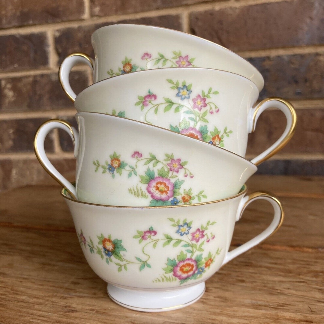 4 VTG 1933 Morimura Noritake Japan Embassy Multicolor Floral Round Tea ...