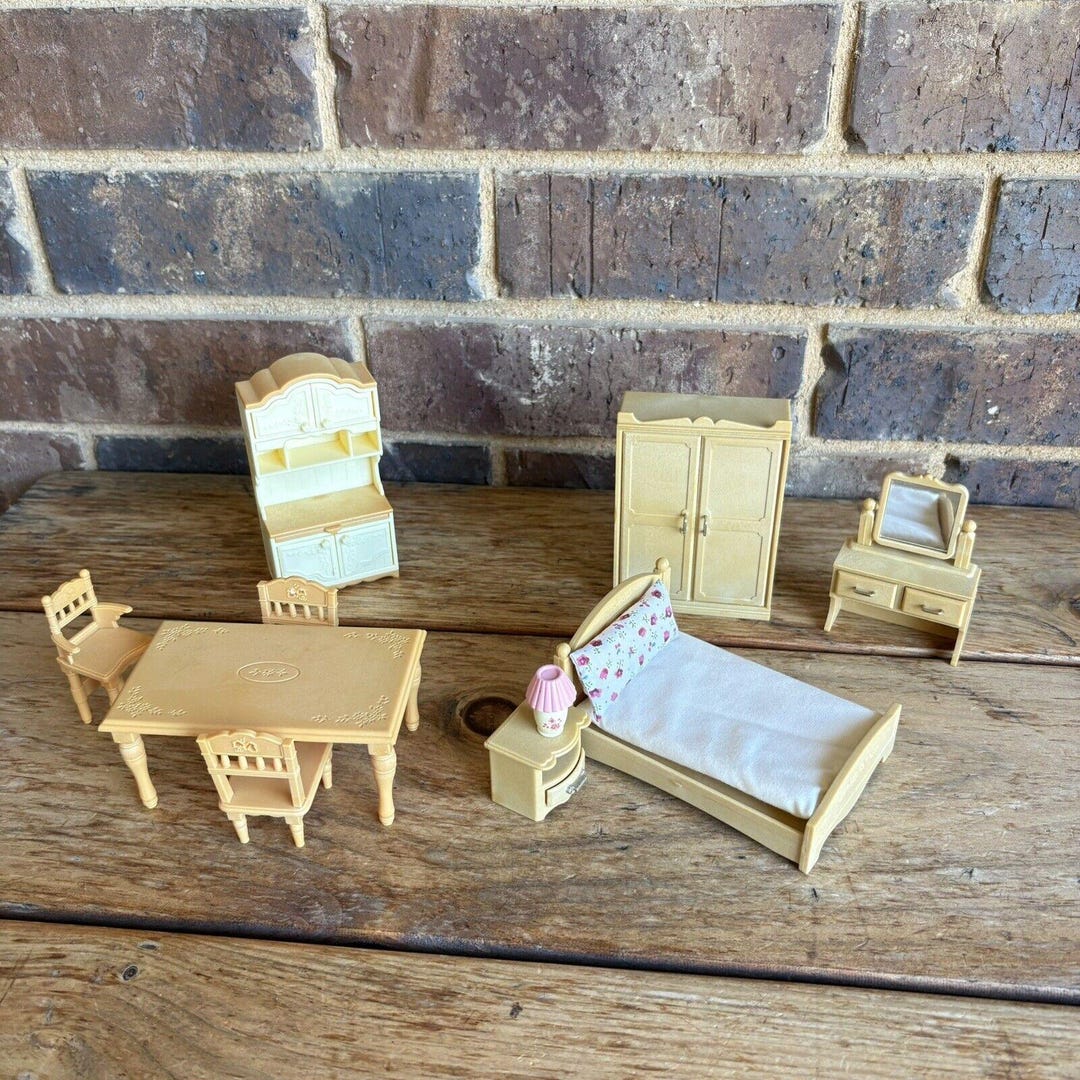 80s Calico Critters Sylvanian Family Epoch Furniture Kitchen /bedroom ...
