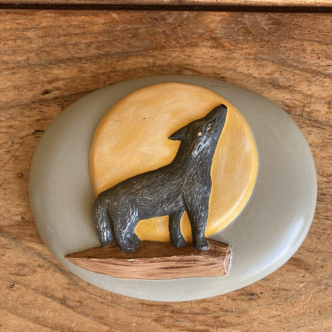 Vintage Southwest Howling Coyote Wolf Ceramic Wall Hanging by Jay Kay ...