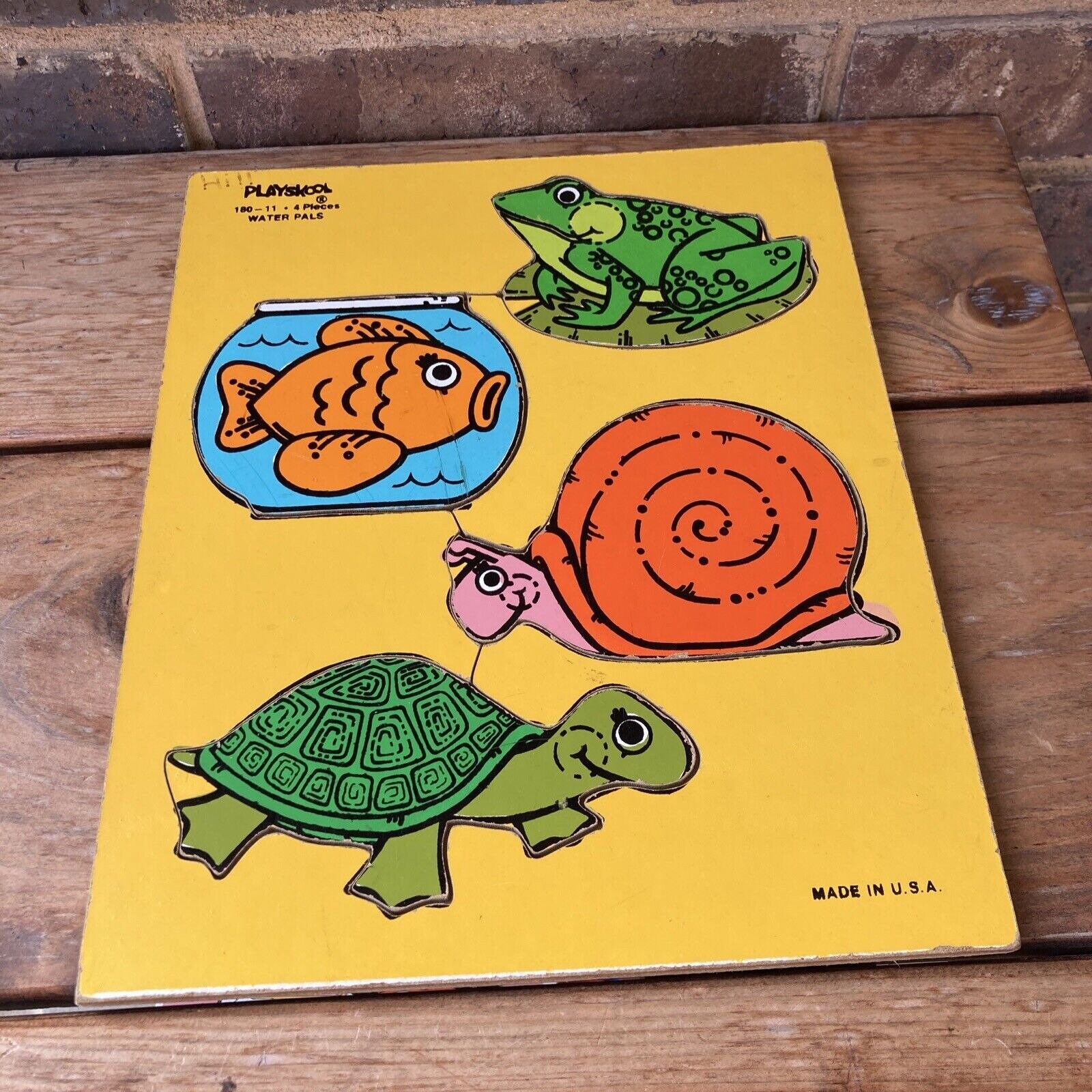 Vintage Playskool 1980's Water Pals Wooden Tray Puzzle - Etsy
