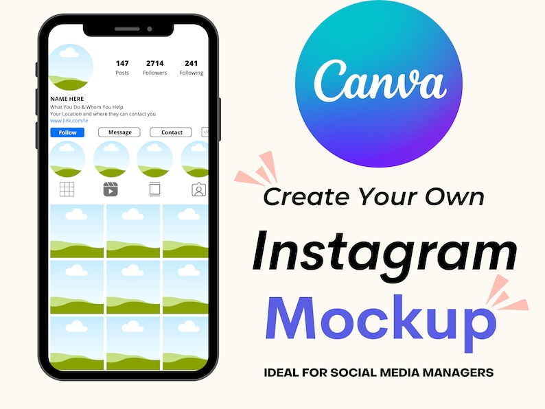 Instagram Template Mock-up | Social Media Manager Template | Instagram ...