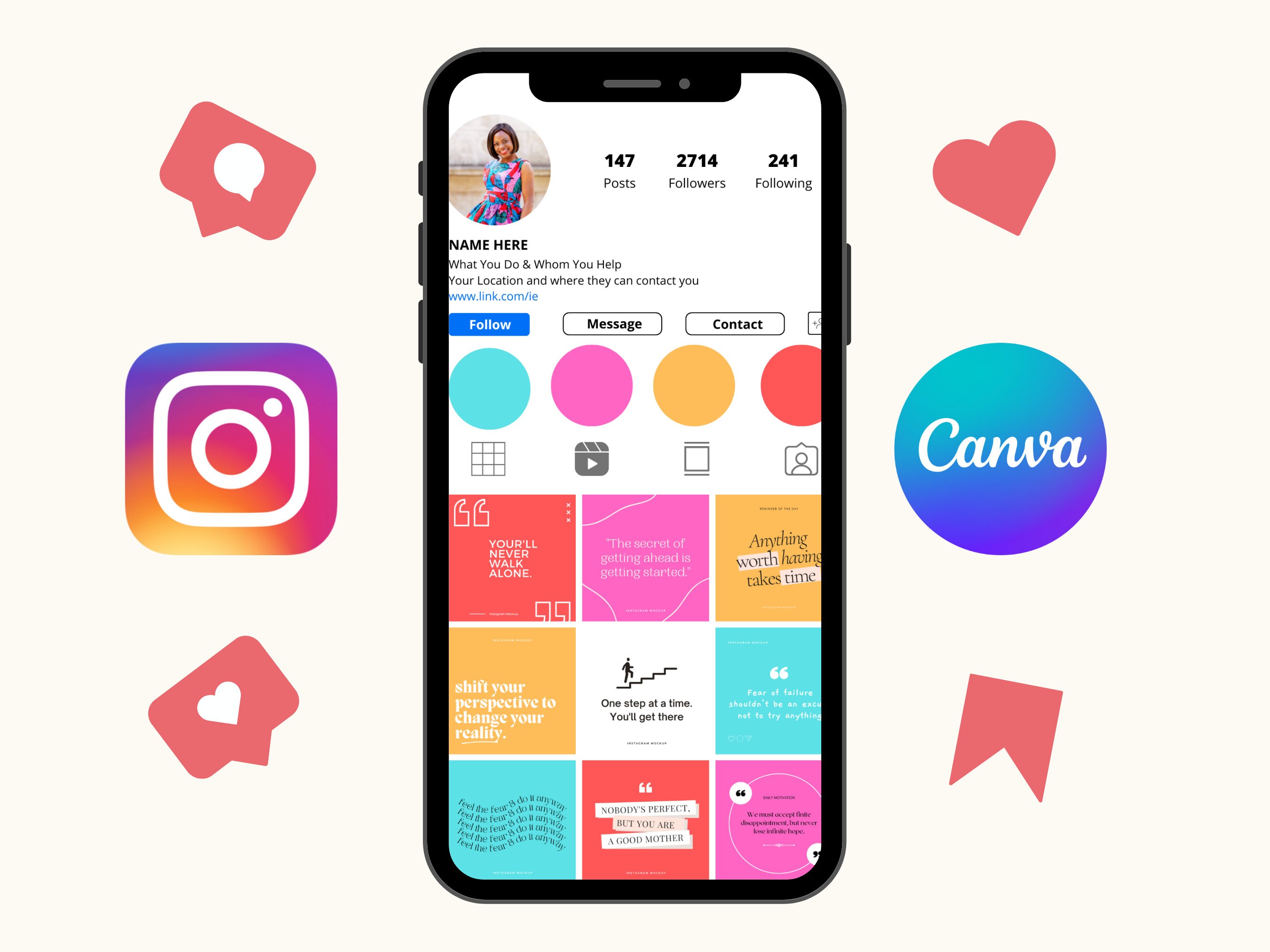 Instagram Template Mock-up Social Media Manager Template Instagram ...