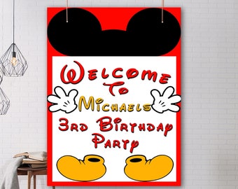 Printable Set of Mickey Mouse Party Signs, 5x7 and 8x10 INSTANT ...