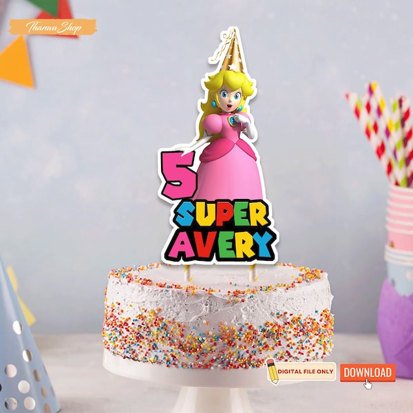 Mario Bros Peach Cake Topper - Etsy