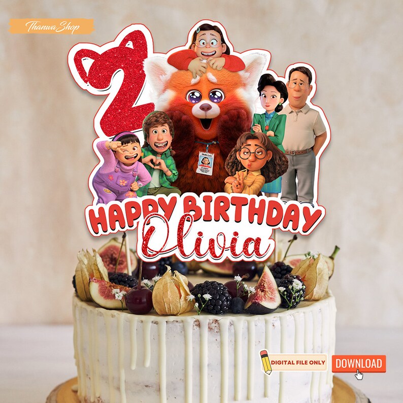 Turning Red Cake Topper Turning Red Cake Decorturning Red - Etsy