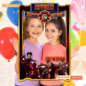 Iron Man Photo Booth Frame, Iron Man Party, Superhero Photo Booth Frame ...