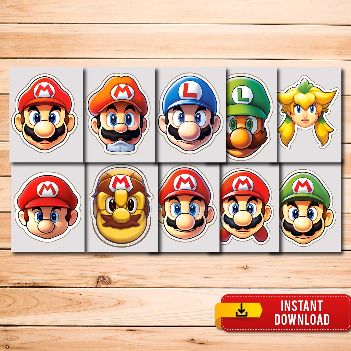 Printable Mario Photo Booth Props Printable Photo Booth - Etsy