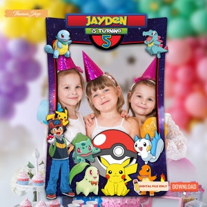 Pokemon Photo Booth Frame, Photo Booth Frame, Pokemon Party, Video Game ...