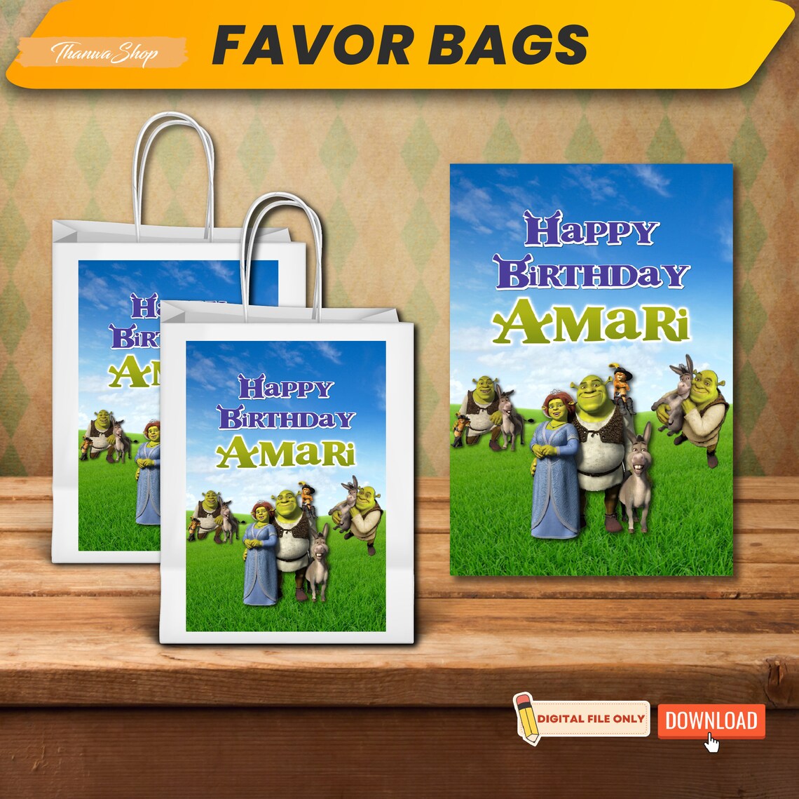 Shrek Digital Party Package Shrek Party Decor Shrek Birthday - Etsy