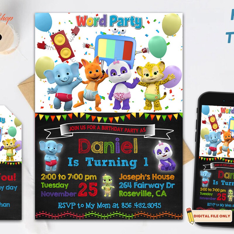 Word Party Birthday - Etsy