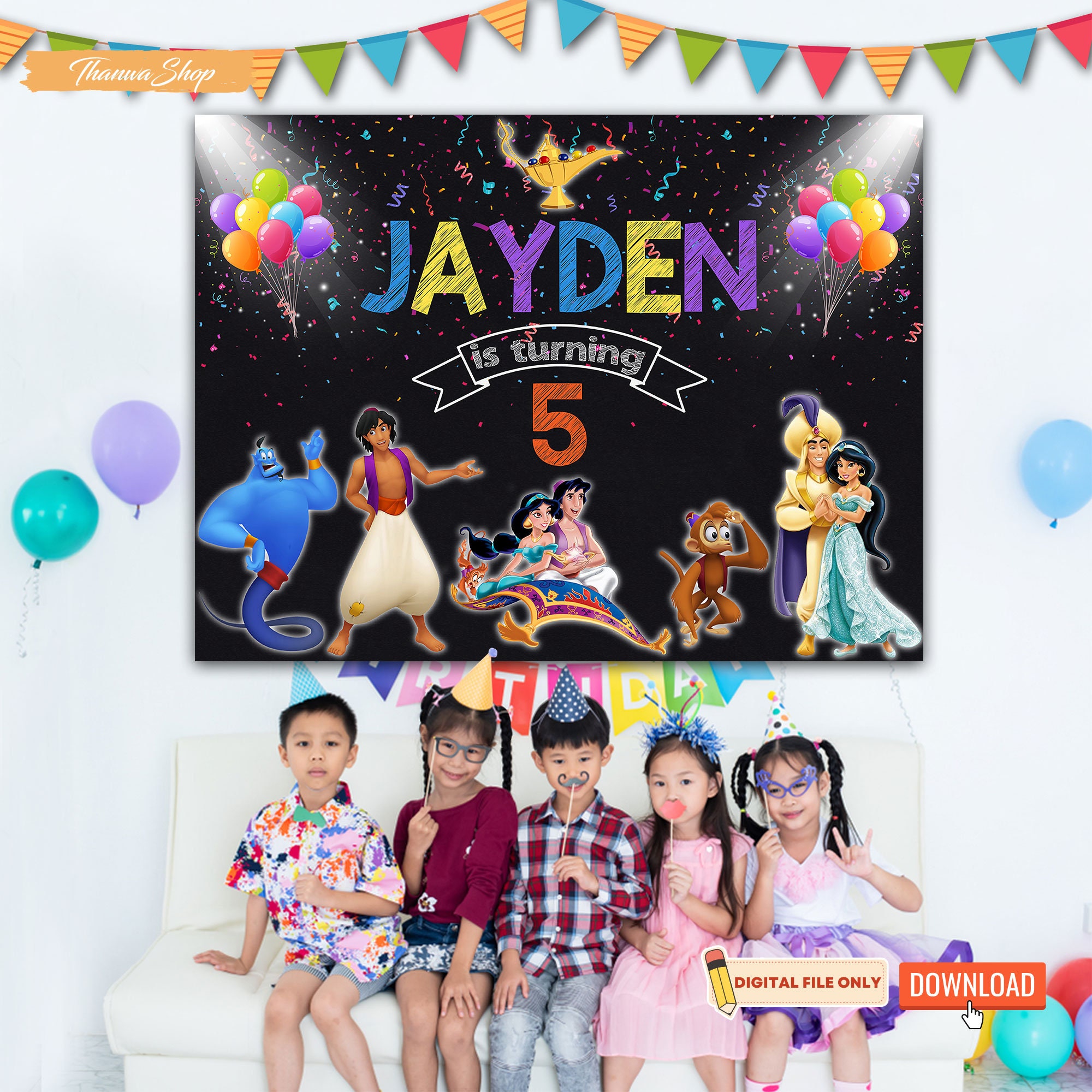 Aladdin Digital Backdrop Aladdin Backdrop Aladdin Birthday - Etsy