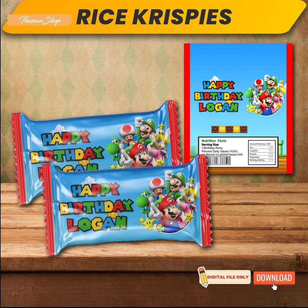 Printable Personalized Super Mario Party Supplies Bundle - Etsy