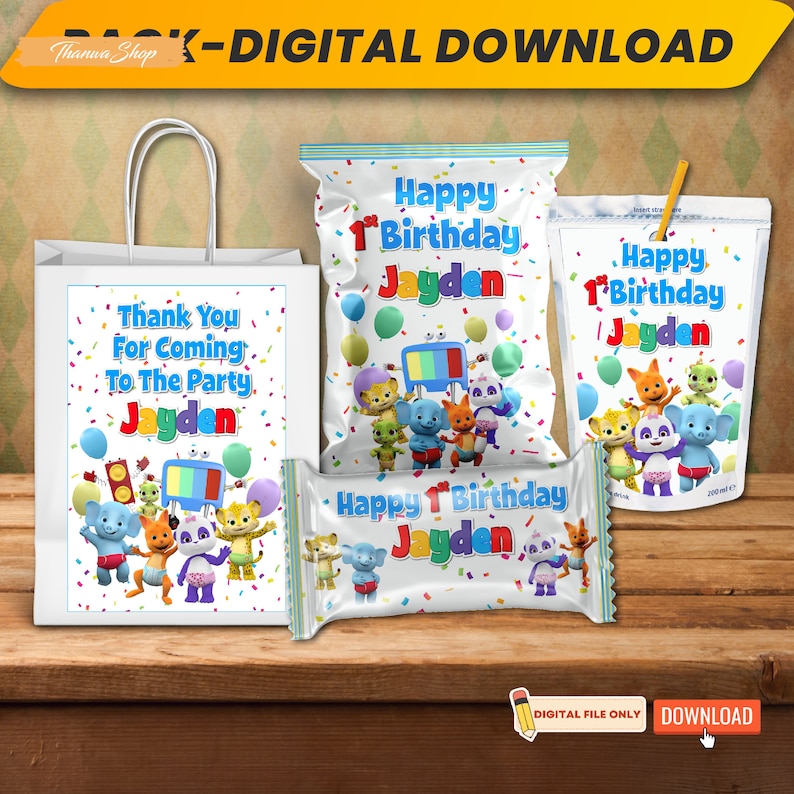 Word Party Supplies Party Bundle, Chip Bag Template, Party Favors ...