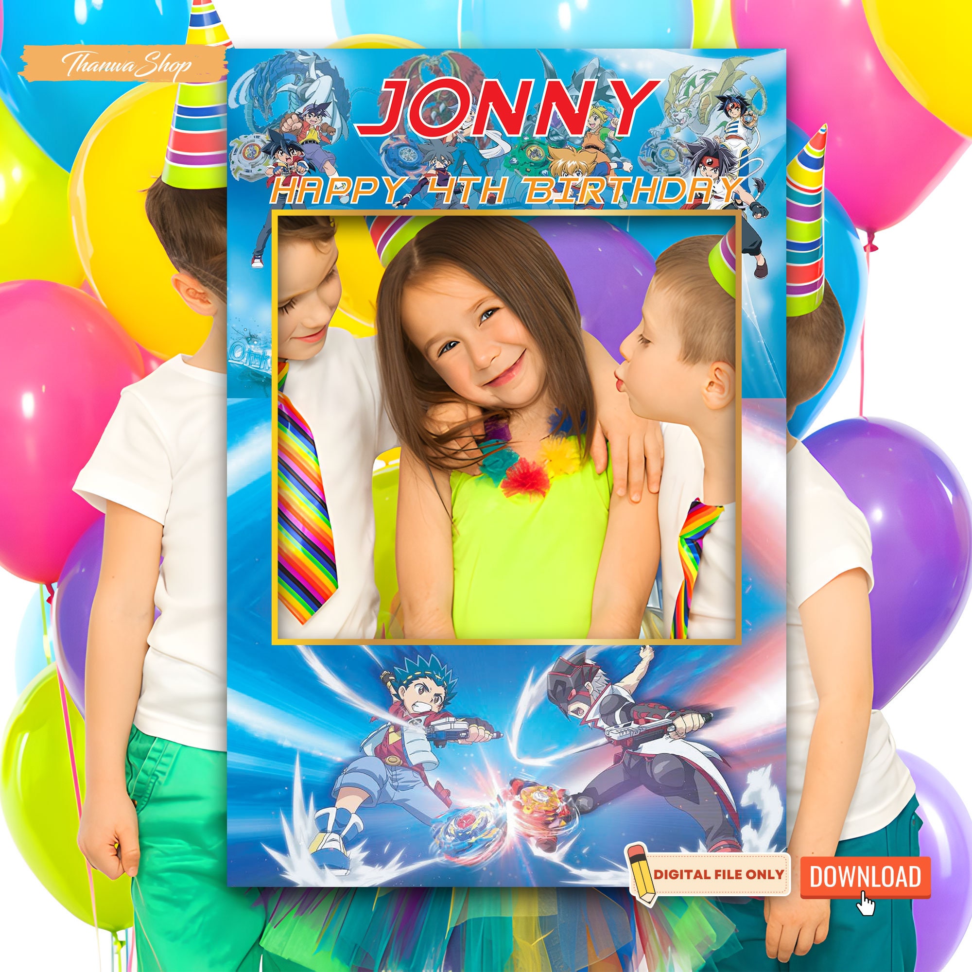 Beyblade Booth Frame Beyblade Birthday Photo Booth Frame - Etsy