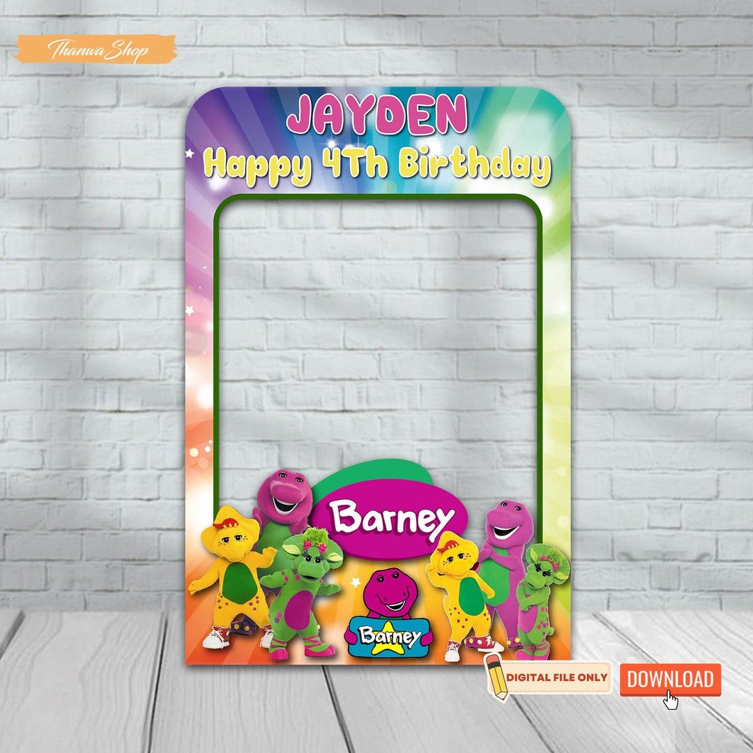 Barney Photo Booth Frame, Barney and Friends, Barney Decoration, Barney ...
