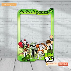 Personalized Ben 10 Photo Booth Frame, Ben 10 Party, Ben 10 Backdrop ...