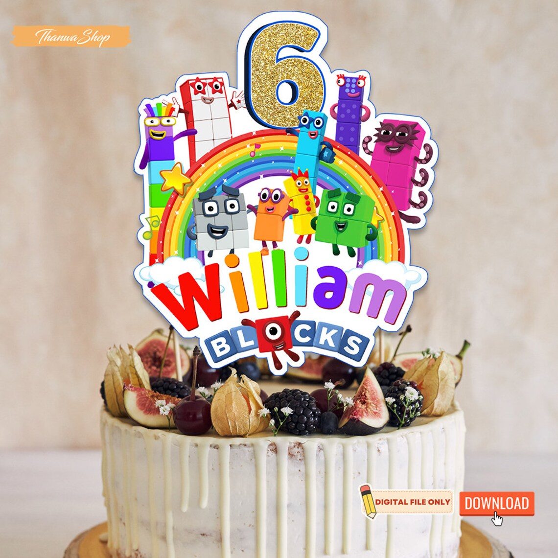 Numberblocks Cake Topper Cupcake Topper Number Blocks - Etsy Australia