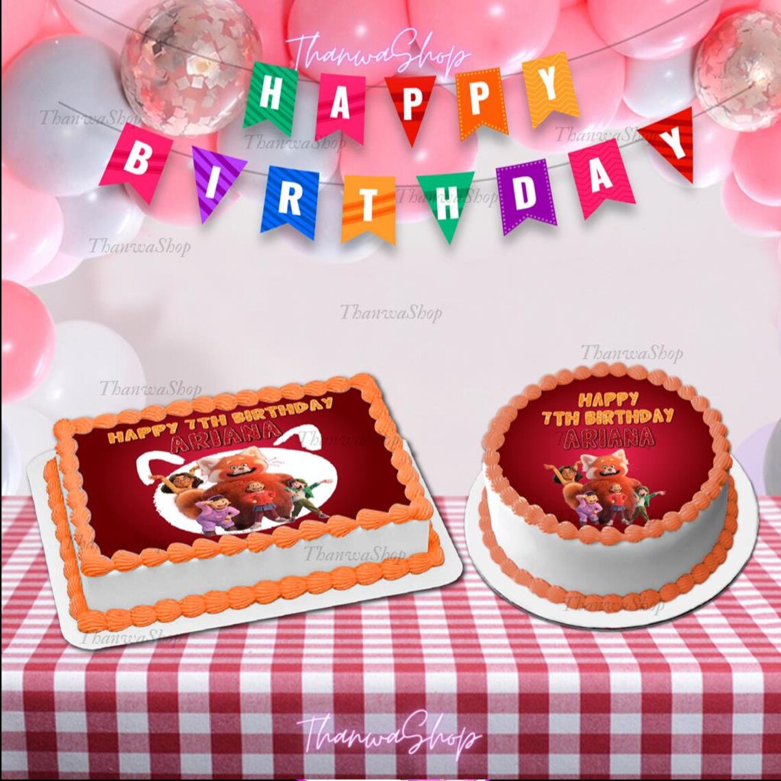 Turning Red Inspired Cake Topper Turning Red Invitation - Etsy