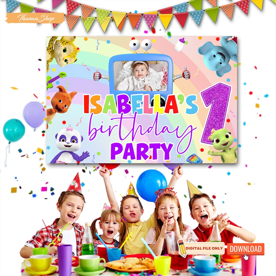 Printable Personalized Photo Word Party Birthday Party Backdrops for ...
