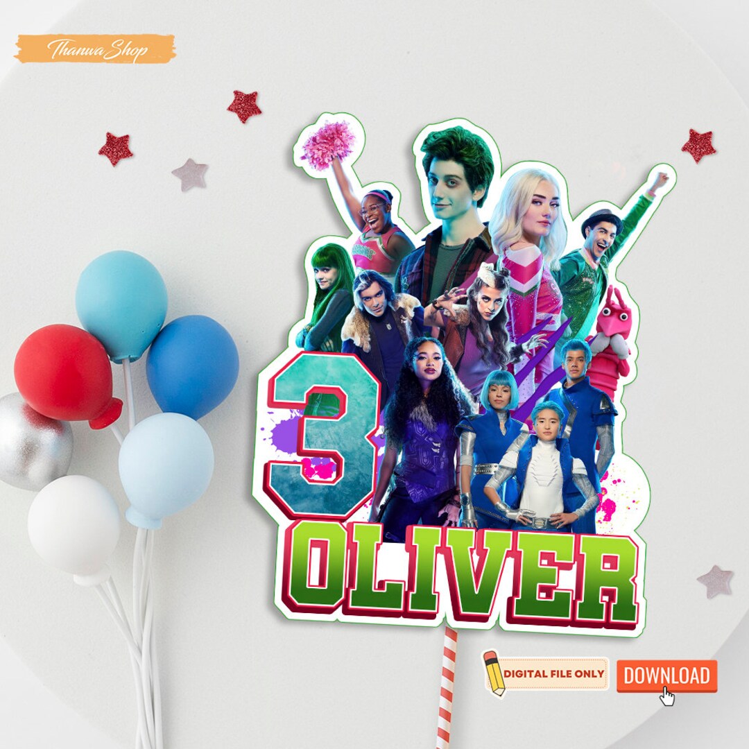 Printable Zombie 3 Cake Topper Zombies 3 Party Printable - Etsy