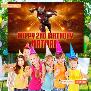 Iron Man Birthday Banner, Iron Man Party Banner, Iron Man Banner ...