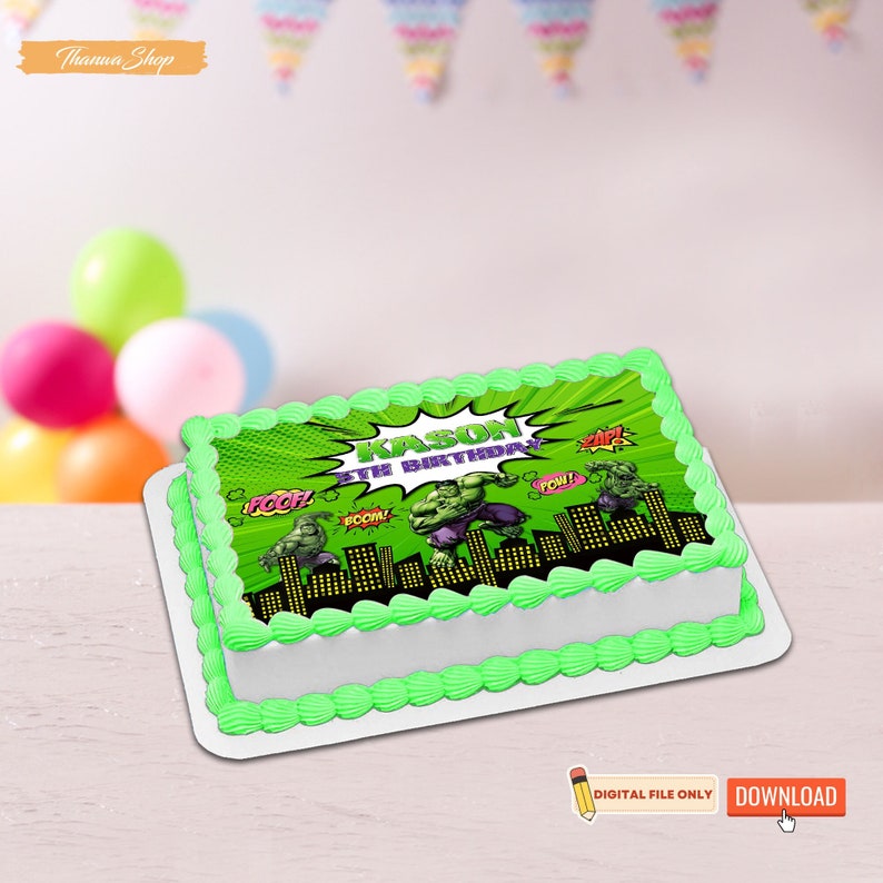Printable Hulk Cake Topper Hulk Birthday Party Cake Topper - Etsy