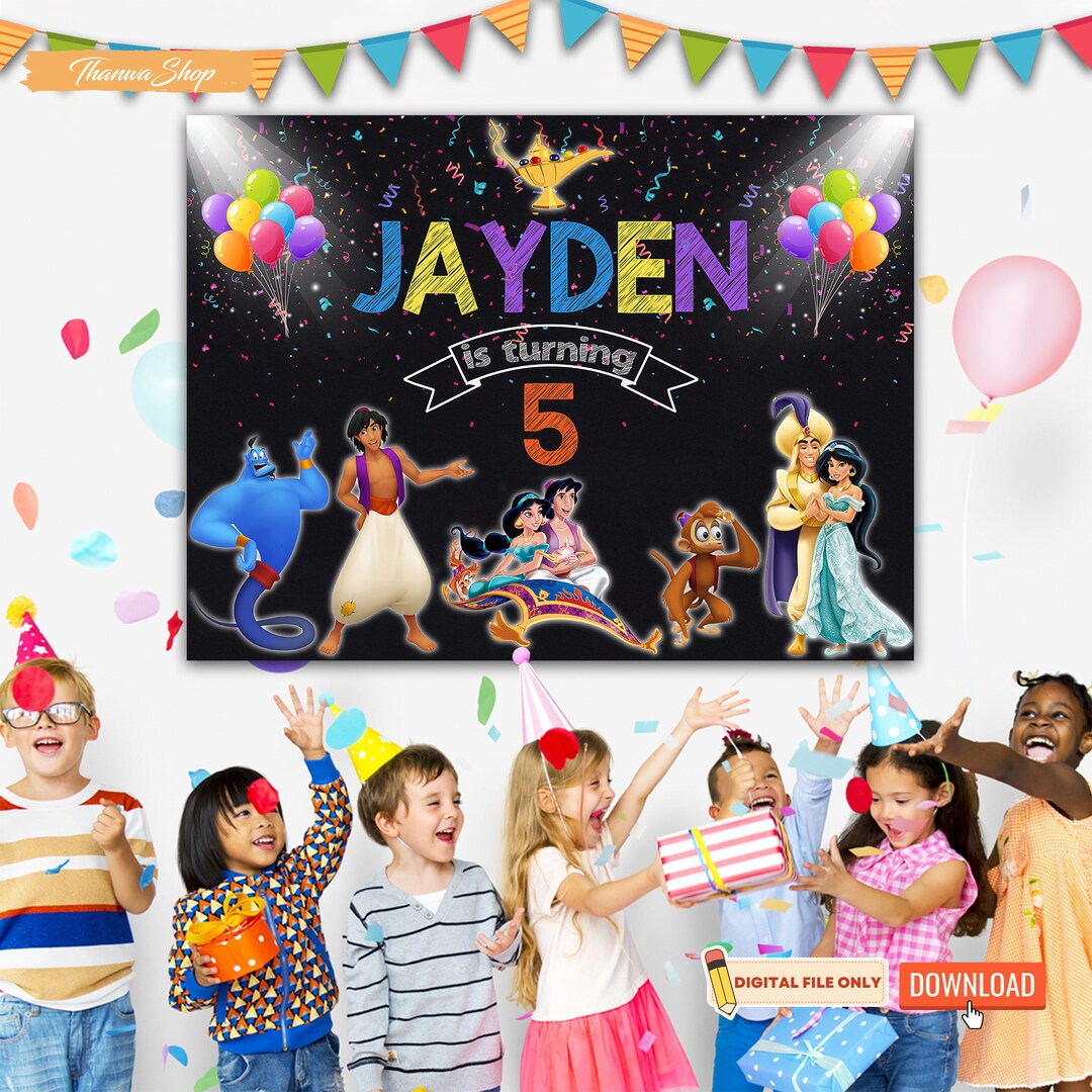 Aladdin Digital Backdrop, Aladdin Backdrop, Aladdin Birthday, Aladdin ...