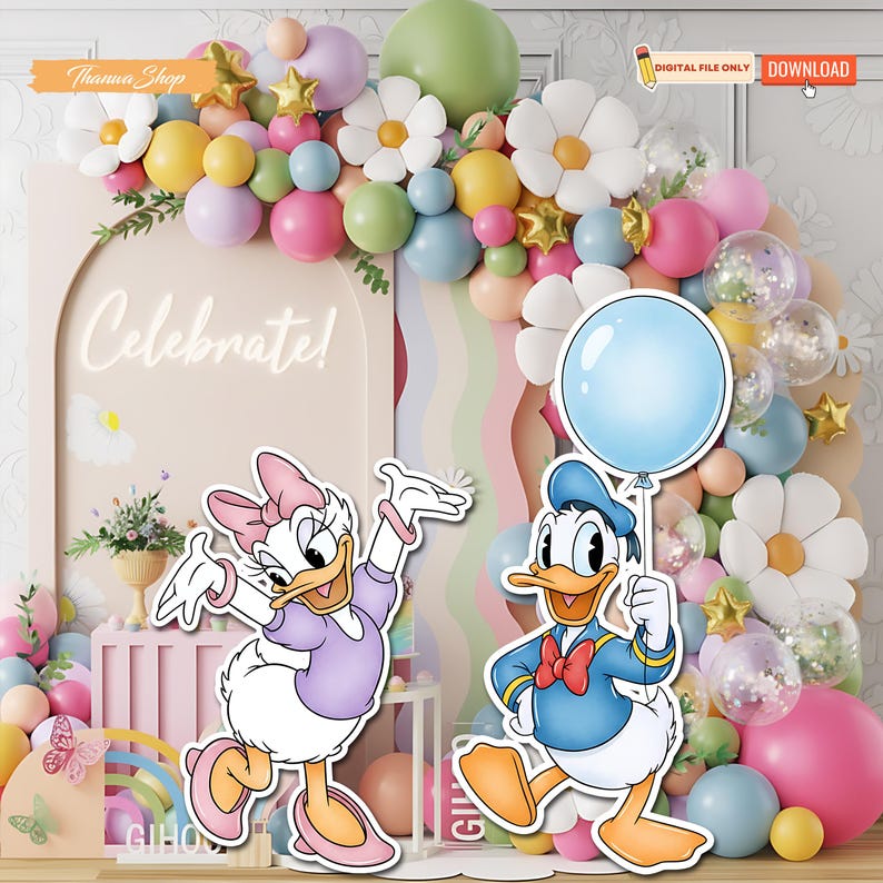 Mickey and Friends Birthday Cut Out: Disney Party Decor Printable Set ...