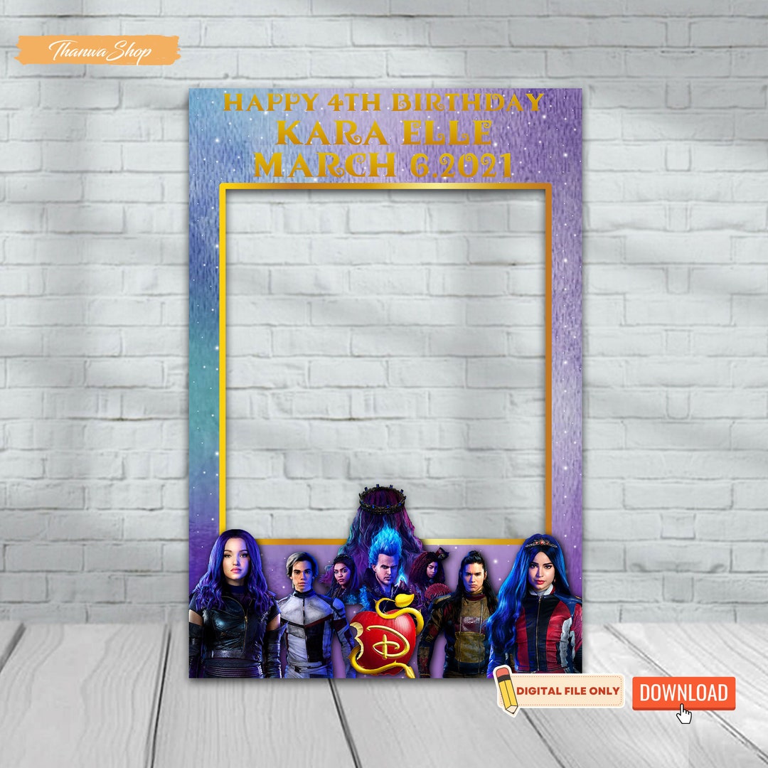 Descendants Birthday Photo Booth Frame: Personalized Party Prop ...