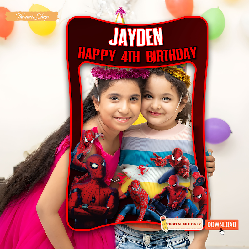 Spiderman Photo Booth Frame Spiderman Party Theme Decor - Etsy UK