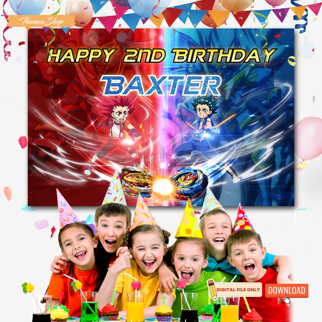 Printable Beyblade Birthday Backdrop, Beyblade Birthday, Beyblade Party ...