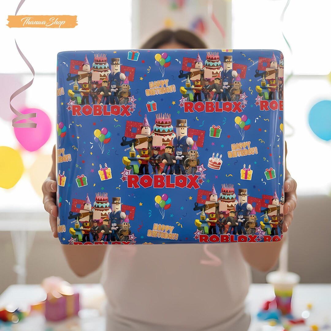 Roblox Birthday Wrapping Paper: Gamer Party Gift Wrap - Etsy