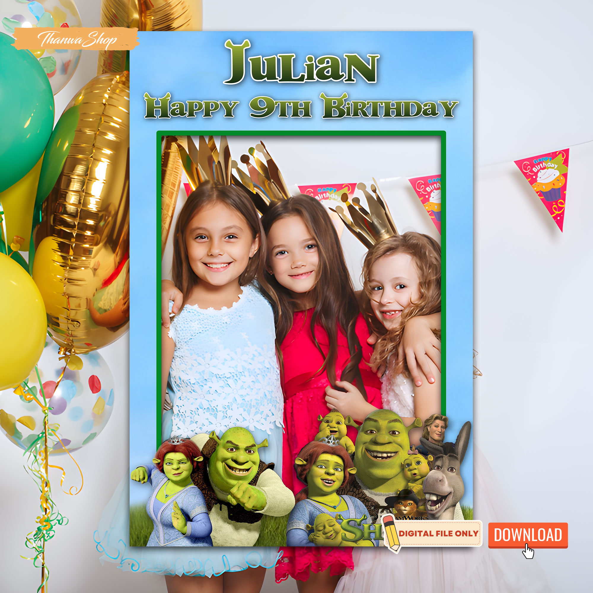Shrek Photo Booth Frame Birthday Photo Prop Frame Photo - Etsy Canada