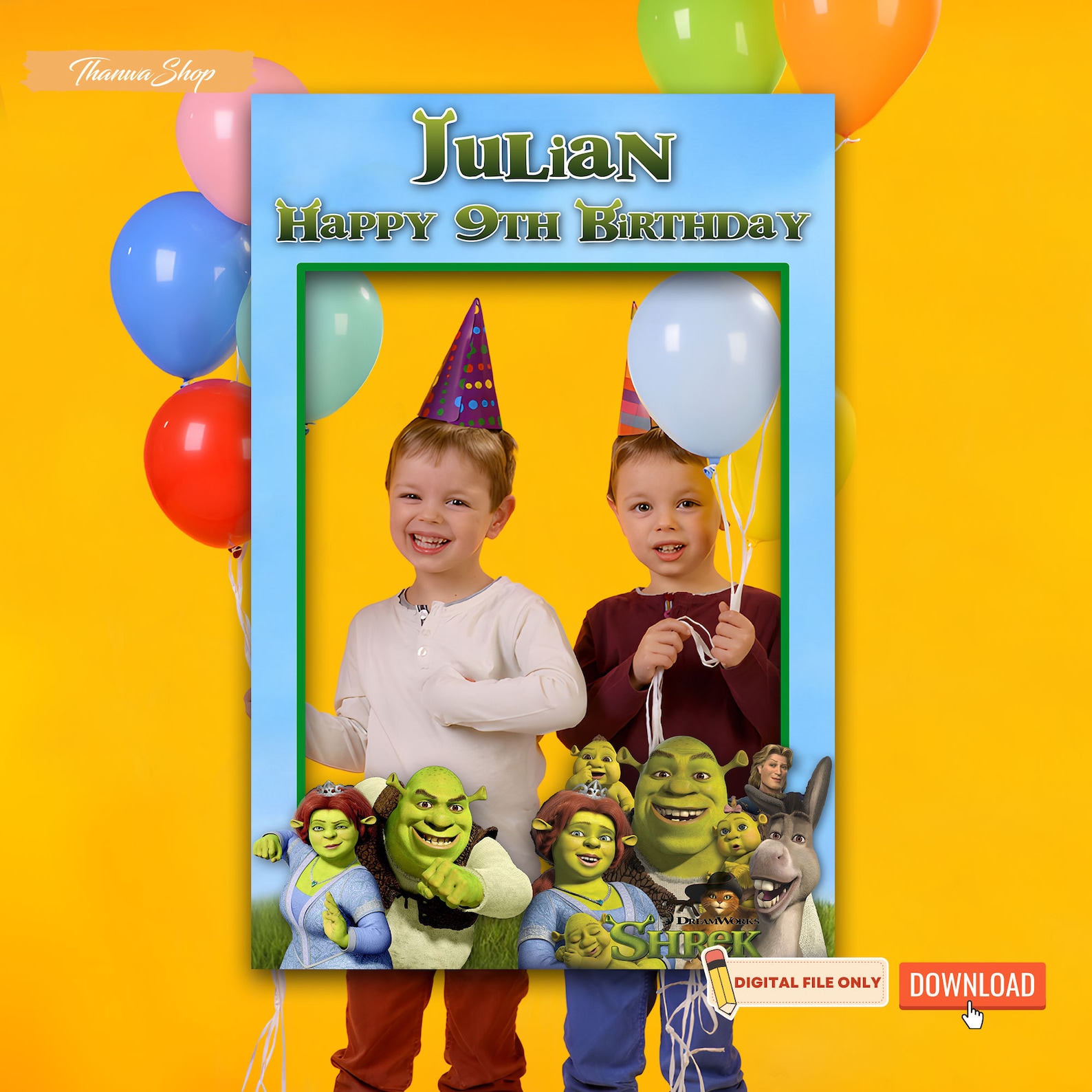 Shrek Photo Booth Frame Birthday Photo Prop Frame Photo - Etsy