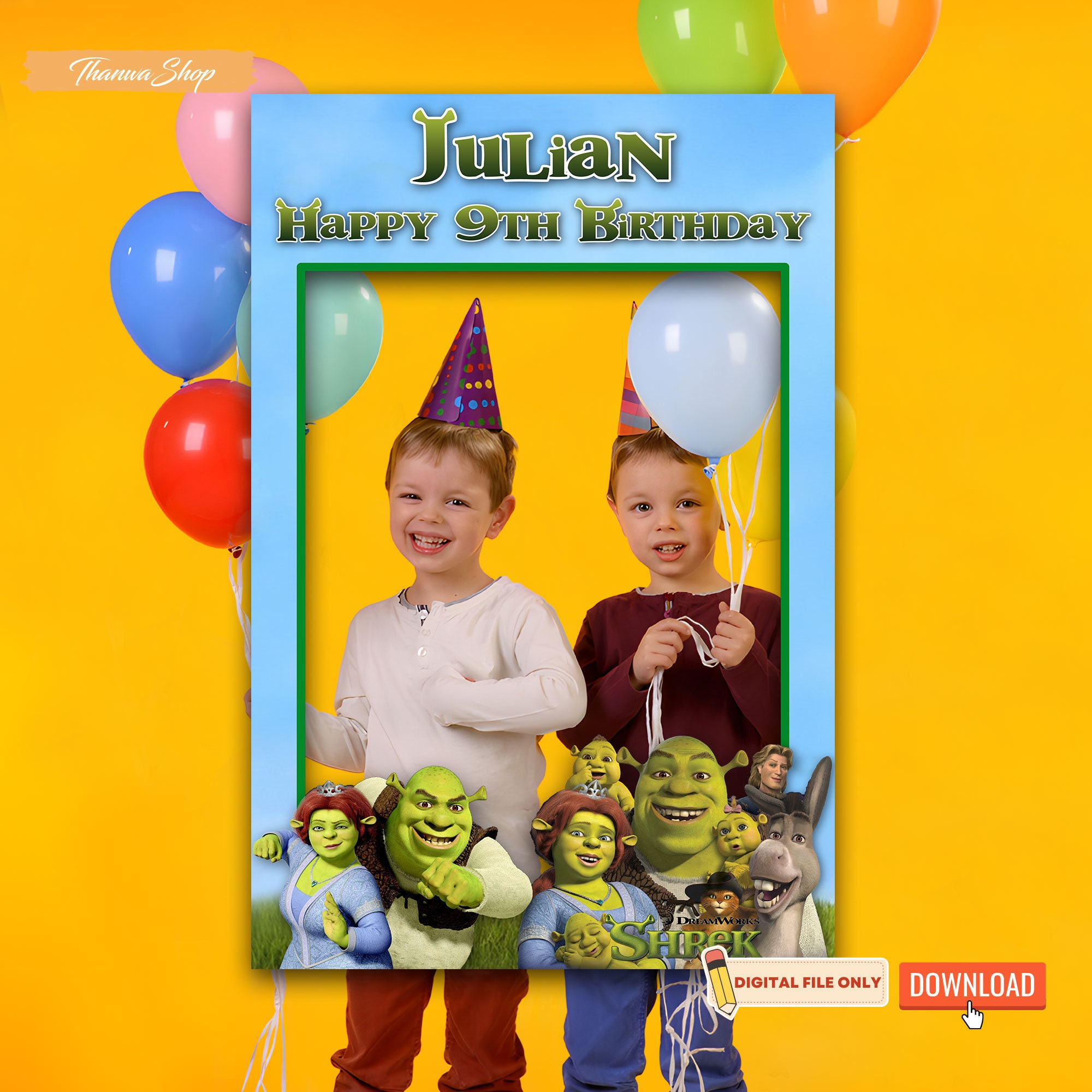 Shrek Photo Booth Frame Birthday Photo Prop Frame Photo - Etsy Australia