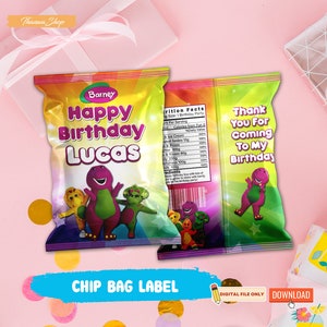 Printable Barney Birthday Bundle Party, Custom Name Barney Package ...