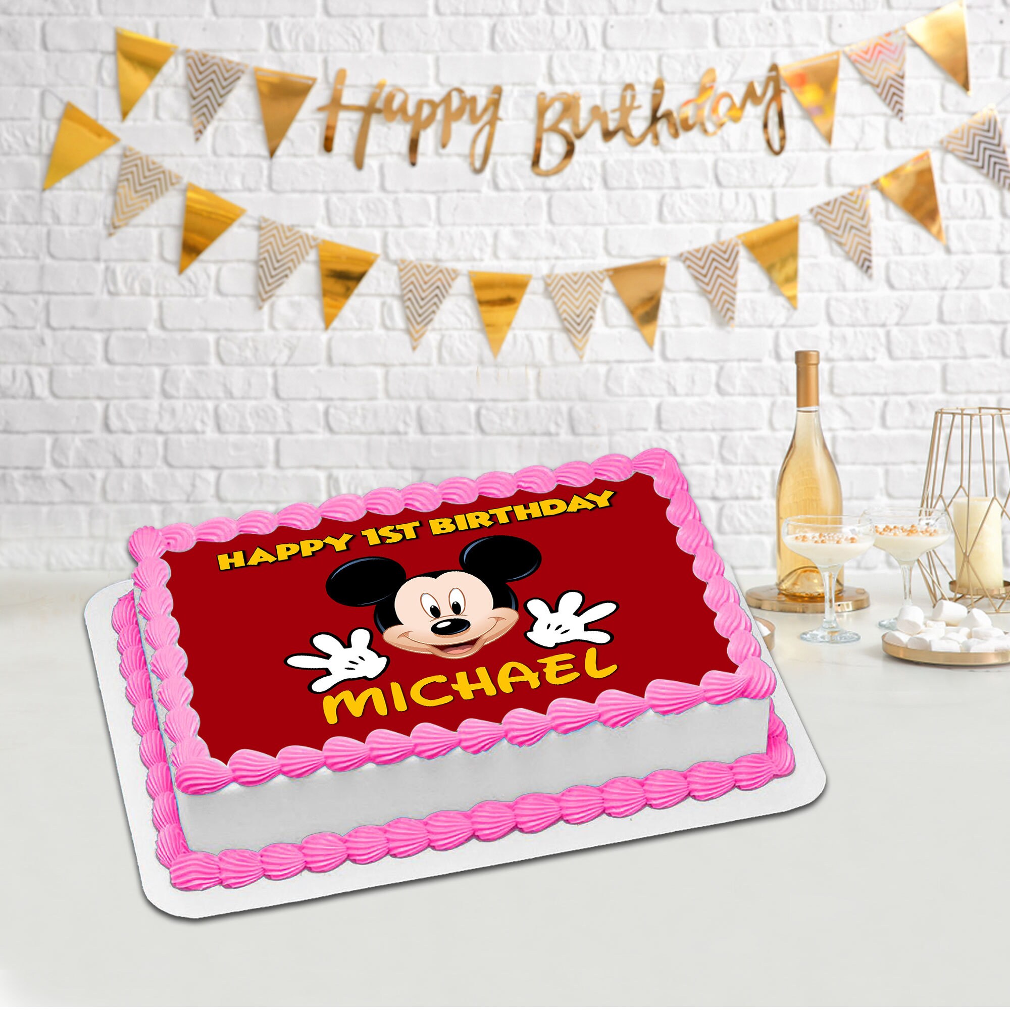 Printable Mickey Mouse Birthday Cake Topper Mickey Mouse - Etsy