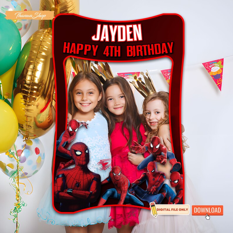 Spiderman Photo Booth Frame Spiderman Party Theme Decor - Etsy UK